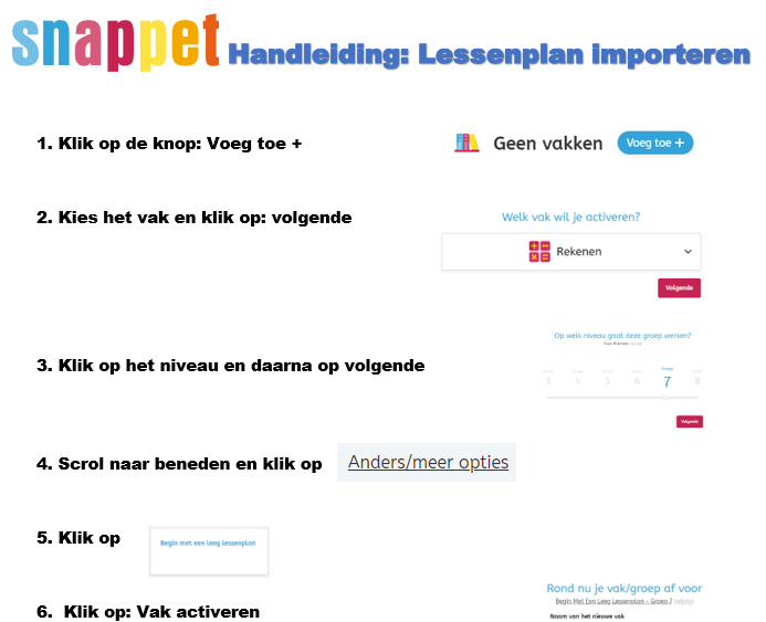 Handleiding Lessenplan importeren
