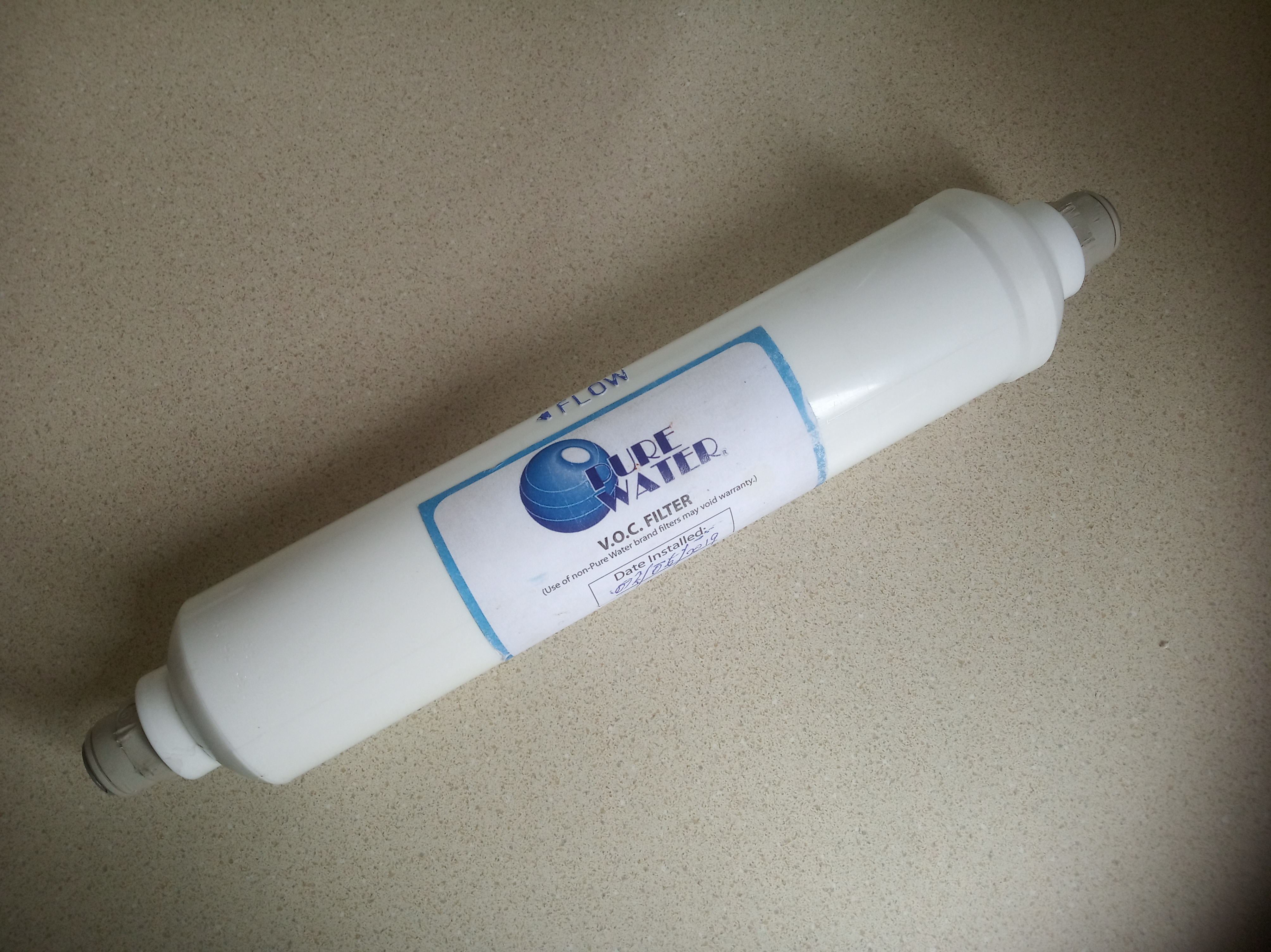 Filter, Post Carbon with Tube Connectors Fitted. Mega-Classic