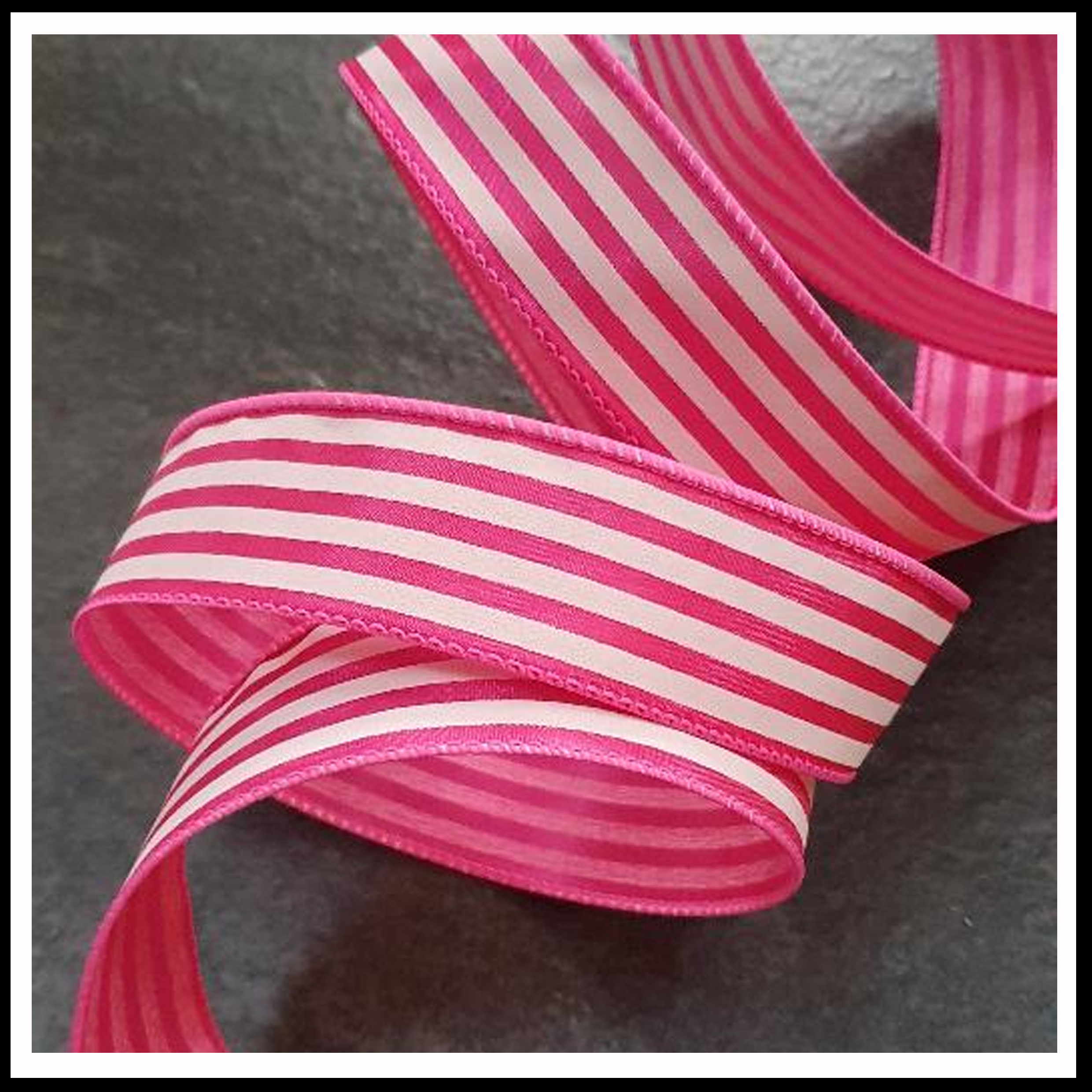 Ribbon - Cabana Fuchsia Satin (wire edge) x 1 metre (38mm)
