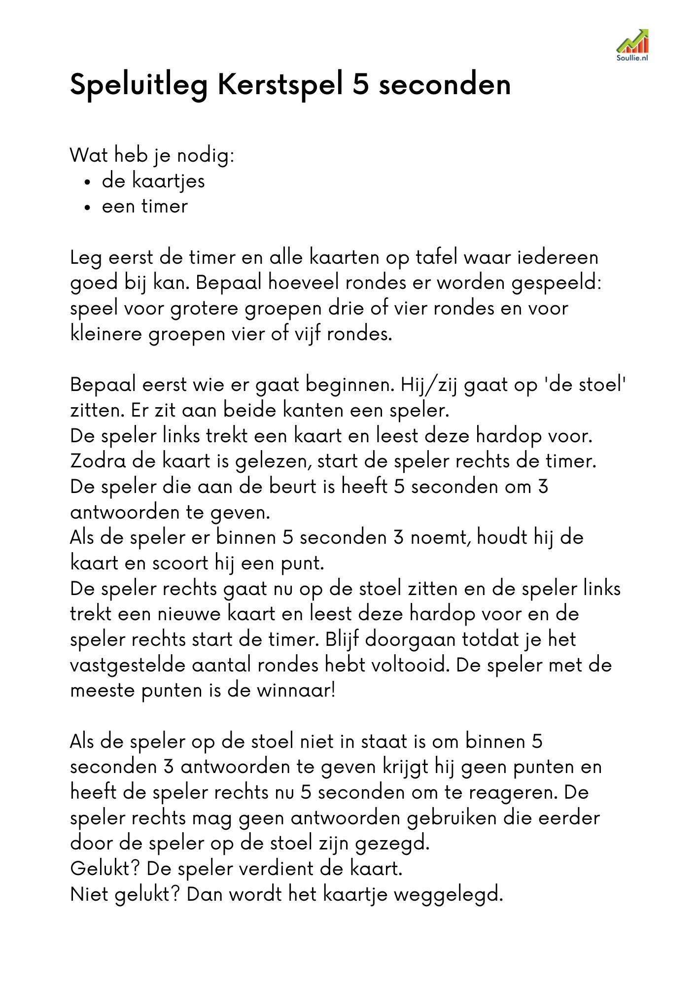 Kerstspel 5 seconden